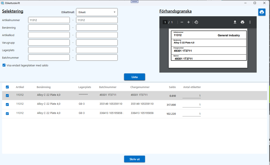 Netred AB - Program för utskrift av Rapporter
